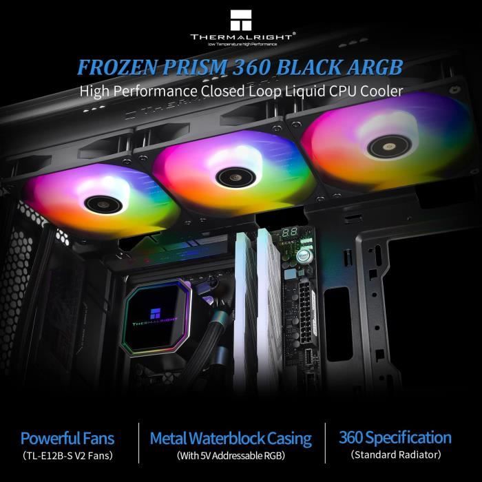Frozen Prism 360 Black Argb Cpu Liquid Cooler,Pompe Contrôlée Pwm ...