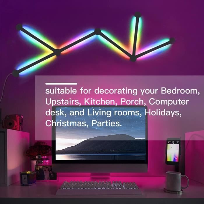 Applique Murale Wifi 6 Smart Led Rvb Applique Murale Avec 44 Scènes ...