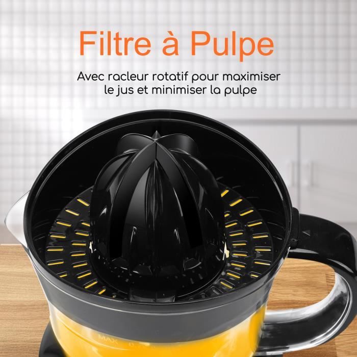 Presse-agrumes électrique 0% BPA. 2 cônes interchangeables, quantité de ...