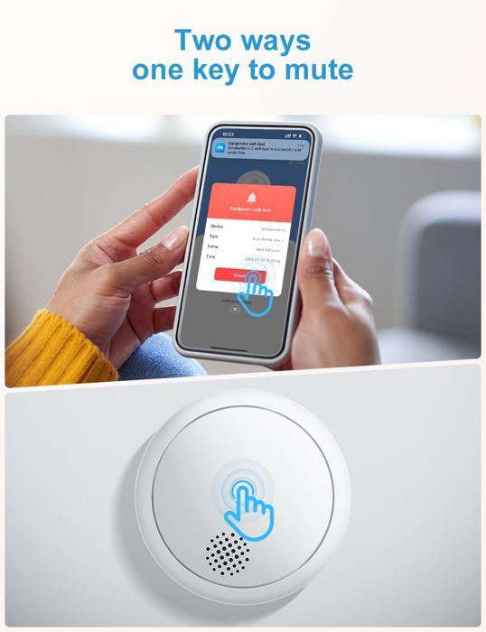 Détecteur de Fumée Connecté, WiFi Avertisseur de Fumée Intelligent avec ...