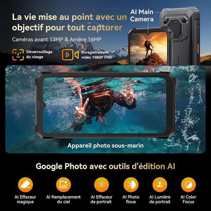 Blackview BV6200 Plus Téléphone Portable Incassable 6.56",11000mAh 24Go ...