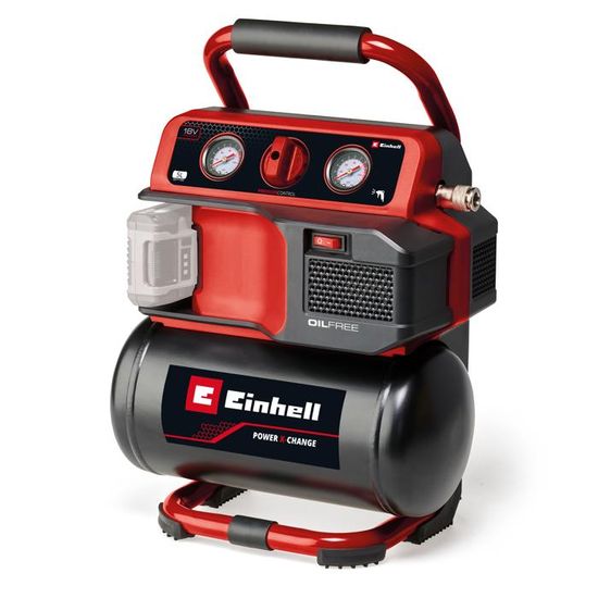 Einhell Compresseur sans fil TE-AC 18/75 Li OF-Solo PXC (18V, 8 bar max.) Livré sans Chargeur ni ...