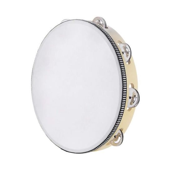 Tambourin pour Adultes 10 Pouces Tenu dans la Main Tambour Bell Bouleau ...