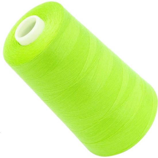 C72735 - Bobine Cône De Fil À Coudre 120 (40-2) 4000 M - En Polyester - Couleur Jaune Vert Fluo ...