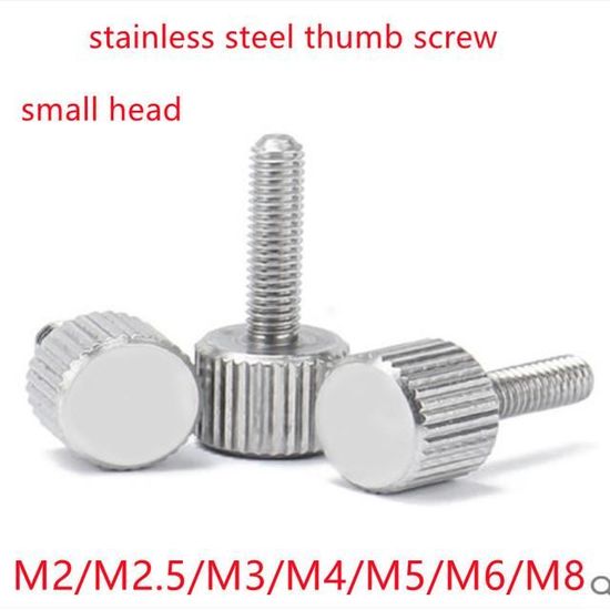 VIS,M6(5Pcs)-16mm--Vis à tête moletée métrique en acier inoxydable 304 ...