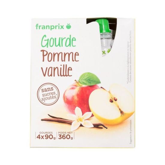 Compote pomme vanille 4 x 90 g franprix - Cdiscount Au quotidien