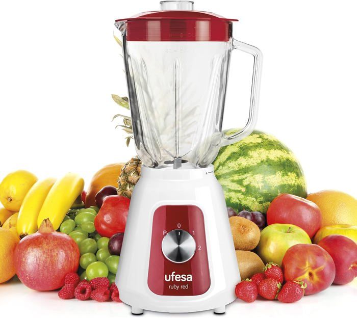 Ruby Red Blender Mixeur, 1500W, 1.5L, 2 Vitesses + Pulse, 4 Lames en ...
