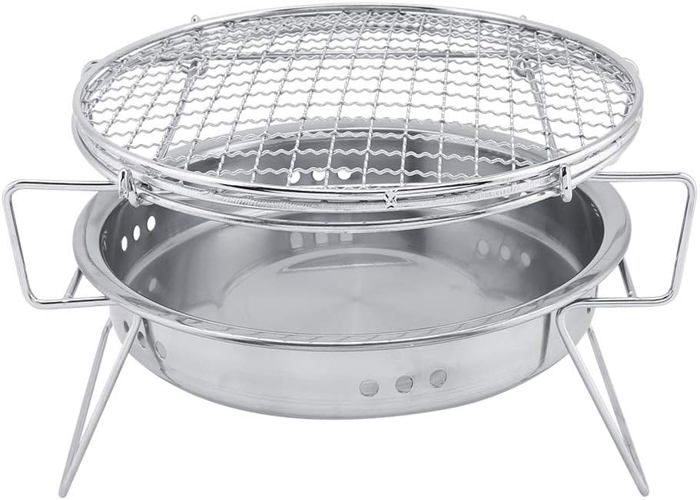 Barbecue Rond En Acier Inoxydable Mini Barbecue Gril Pliant Portable ...