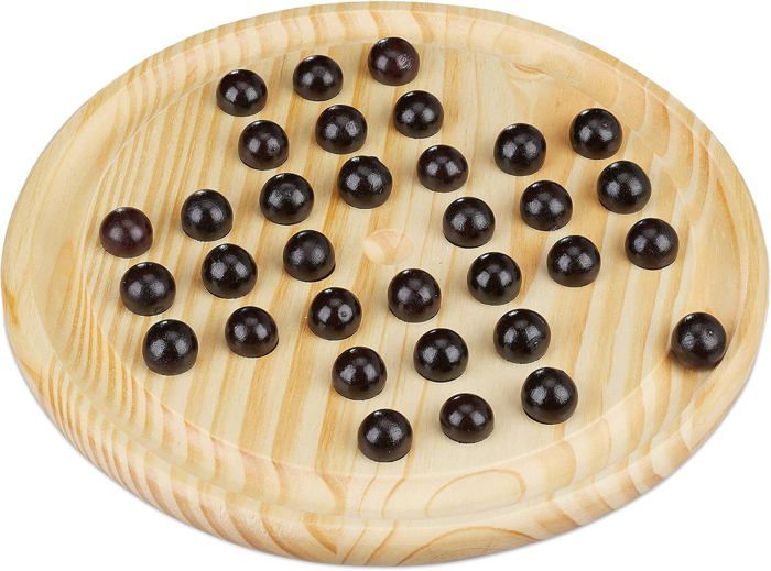 Jeu Solitaire,Planche Ronde Pour Jeux,33 Billes,Enfants Et Adultes,Un ...