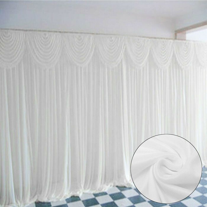 Rideau en Fil Blanc - Rideau en Soie de Glace 68DD 3*3m - Rideau Entier ...