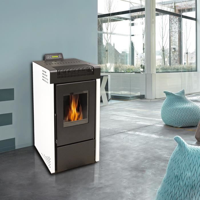 Isola 9kw - Po√™le √† granul√©s STOVIA Noir Avec t√©l√©commande Avec ...