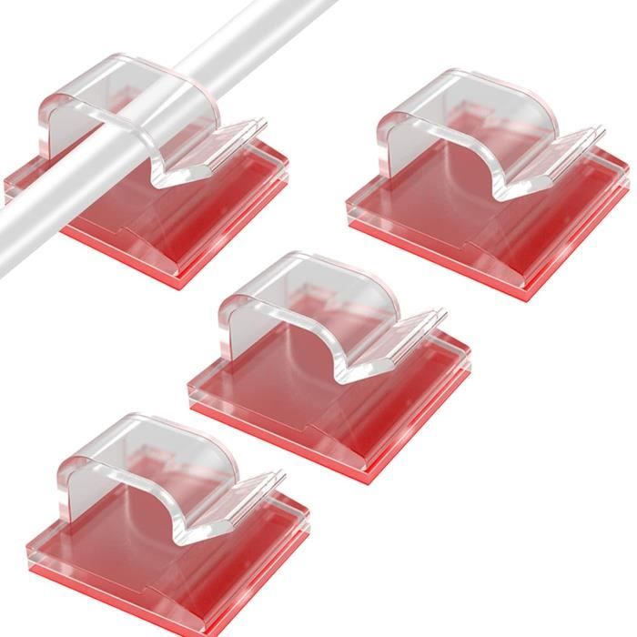 Clips de câble - Clips de décoration - Lot de 100 - Extérieur - Adhésif - Rouge - Cdiscount ...