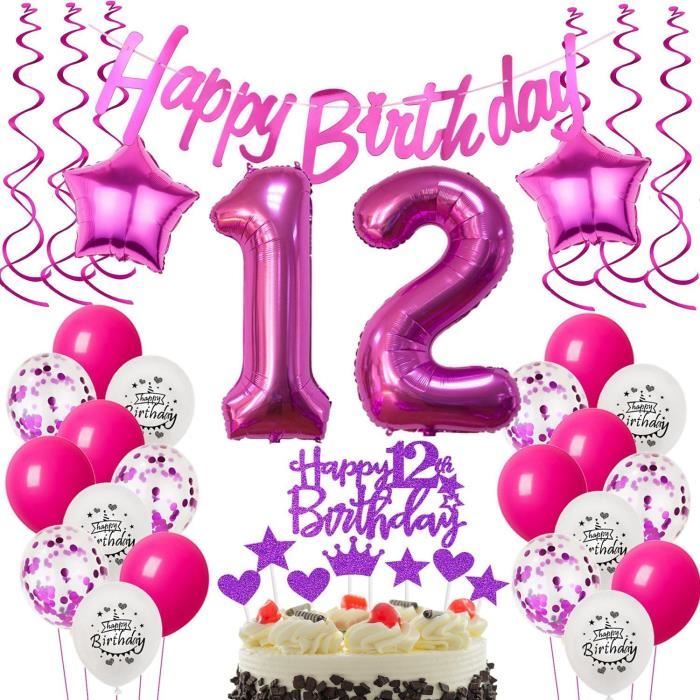 Décoration 12 Ans Fille Anniversaire Ballons 12 Ans Anniversaire Fille ...
