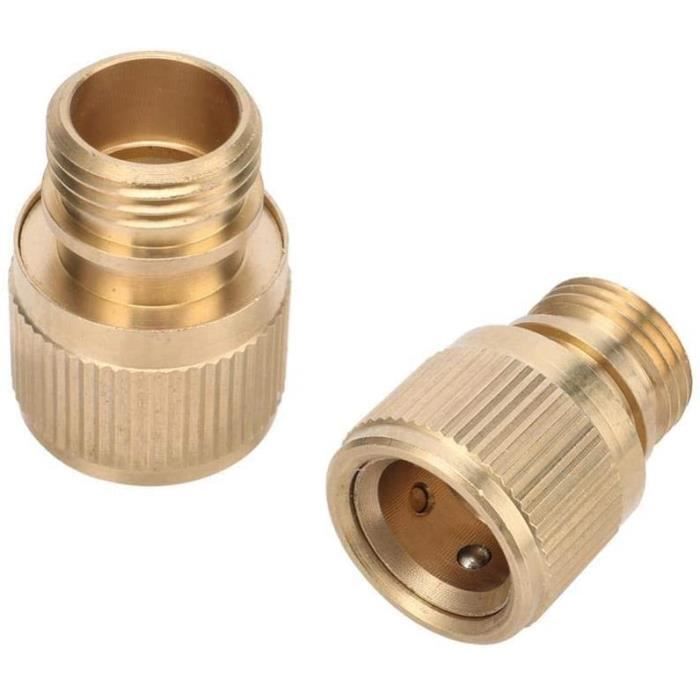 Raccords de tuyaux 2 pièces 1-2" filetage extérieur en laiton rapide Jardin Connecteur ...