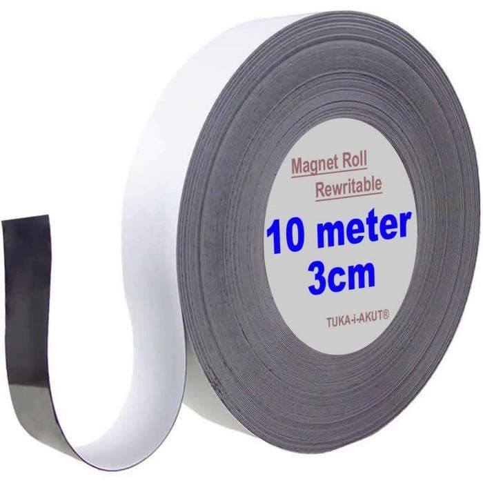10m x 30mm x 1mm Magnétique Ruban de Marquage, Réinscriptible ...