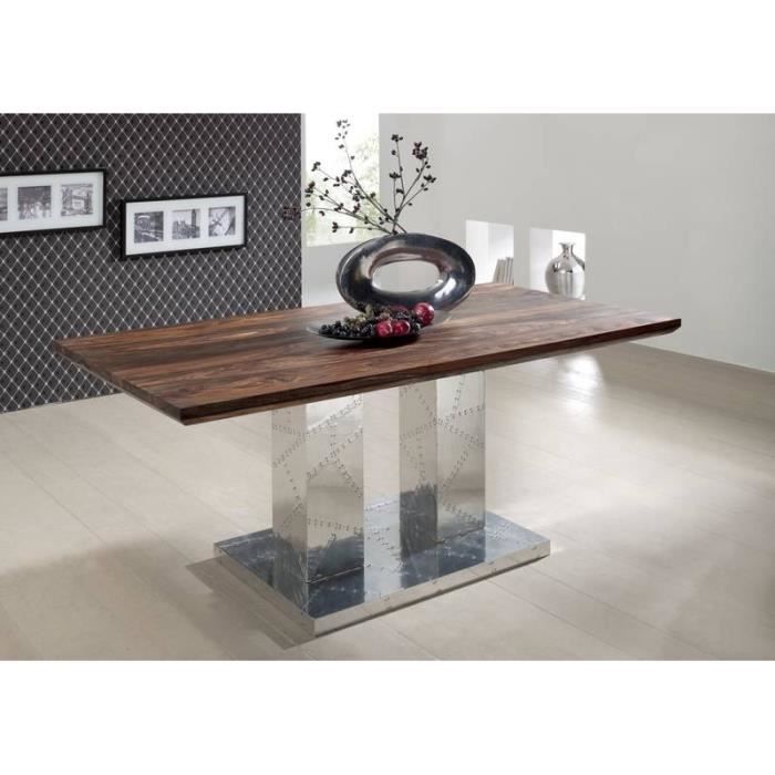 Table à manger 220x100cm - Bois massif de palissandre huilé - PURE ...