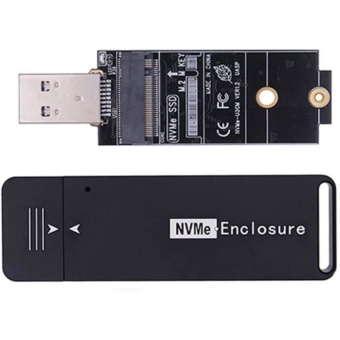 CY M.2 NVME SSD Adaptateur USB 3.1 Gen2 10 Gbp vers NVME PCI-E M-Key SSD Boîtier externe pour ...