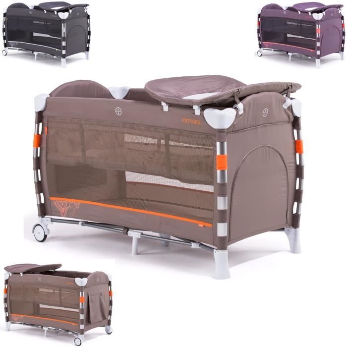 Chipolino Lit pliant Omnia lit de voyage pour bébé, matelas à langer, 2 ...