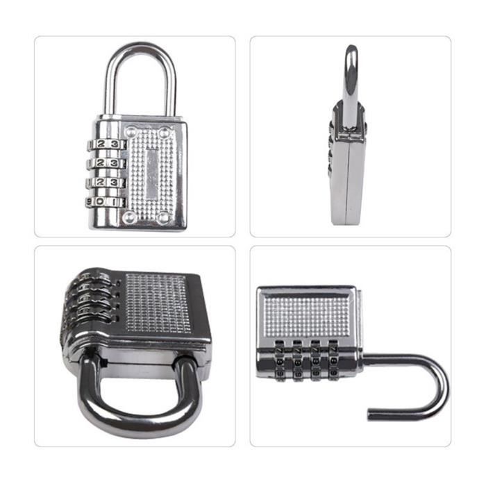 Cadenas À 4 Chiffres Cadenas À Combinaison 4 Cadran Antivol Sans Clé En ...