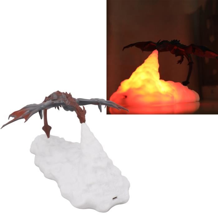 Duokon veilleuse imprimée en 3D Lampe Dragon USB, éclairage LED Rouge ...