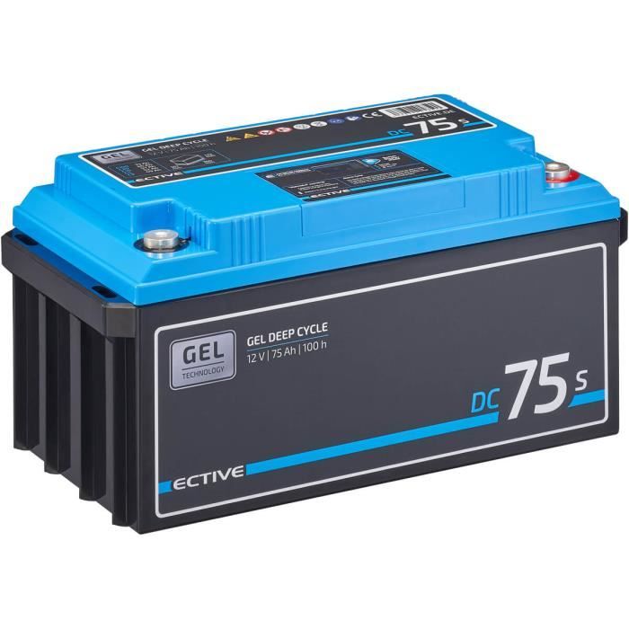 Batterie Décharge Lente ECTIVE EDC75SG Deep Cycle DC 75S 12V 75Ah Gel ...