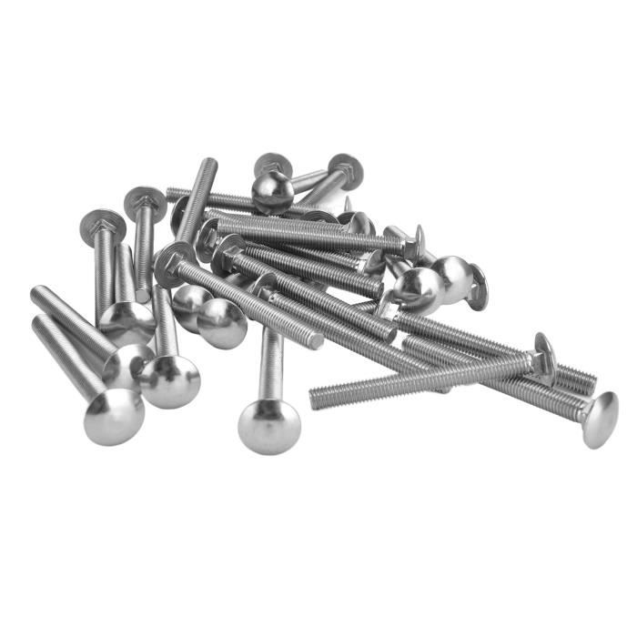 EJ.life boulons de carrosserie 30 pièces M8x1.25 boulon à vis A2 tasse en acier inoxydable carré ...