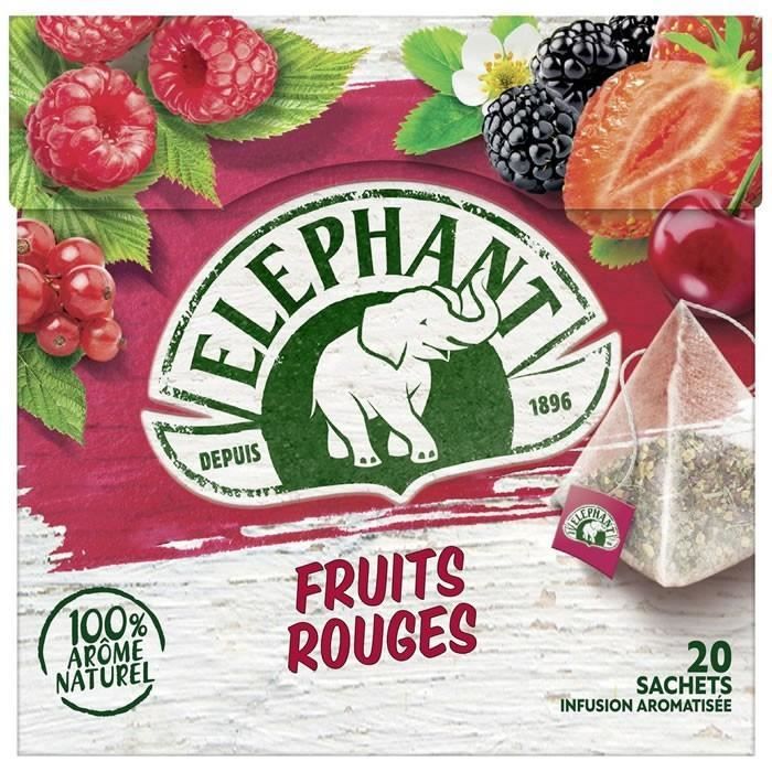 LOT DE 12 - ELEPHANT Infusion aux fruits rouges - 20 sachets ...