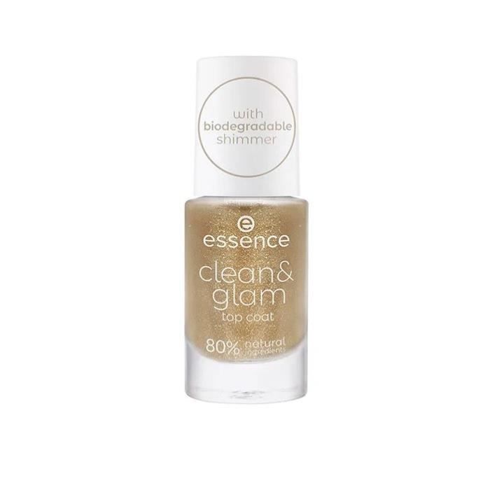 Top Coat Clean & Glam - ESSENCE - 8 ML - Blanc - 80% d'ingrédients ...