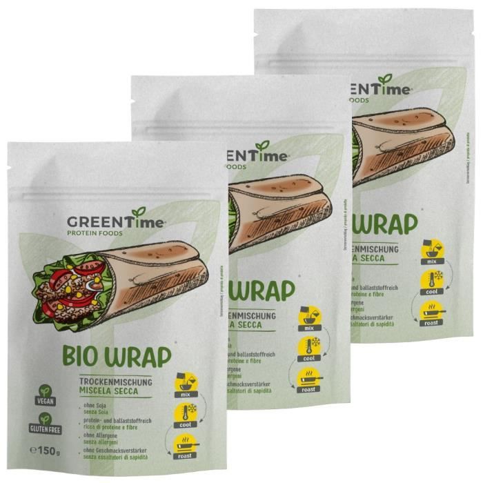 GREENTime Bio Wrap (3 x 150 g) - Garniture biologique pour wraps de ...