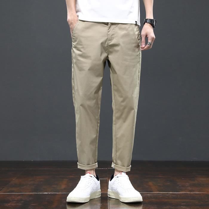 Pantalon Casual Homme Regular Fit Léger Coupe Droite Fashion Taille ...