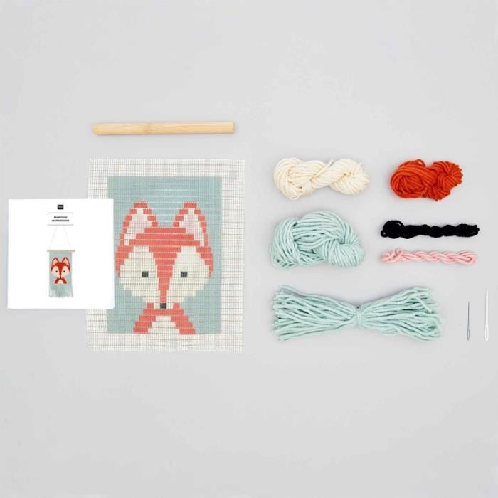 Kit DIY broderie - Fanion - Renard - 18 x 30 cm - Cdiscount Maison