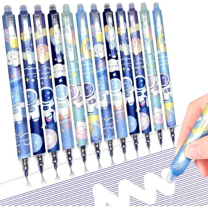 Stylos Effaçable, 12 Bleu Stylo Effacable Stylo Gel Effaçables Pointe 0 ...