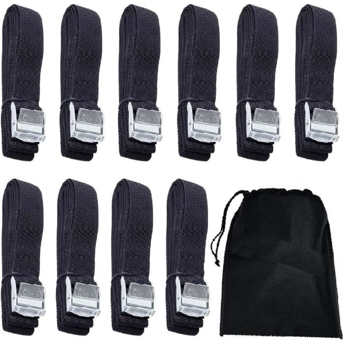 10 Pièces Sangle d'Arrimage, Sangles de Fixation Réglables Cliquet, Set ...