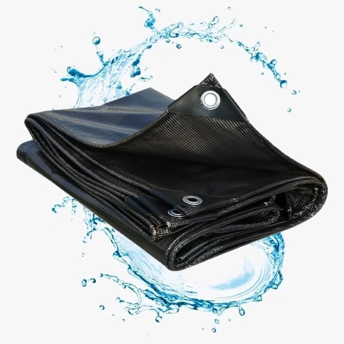 LIUD Noir Bache Exterieur Imperméable avec Oeillets Bâche De Protection ...