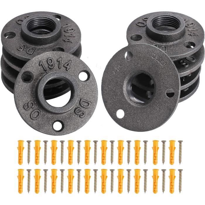 10Pcs 3-4 '' Bsp Bride De Plancher Fonte Bride Filetée Noir Brides De ...