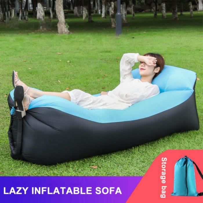 Canapé gonflable de Camping de couleur Pure, sac paresseux, lit ...