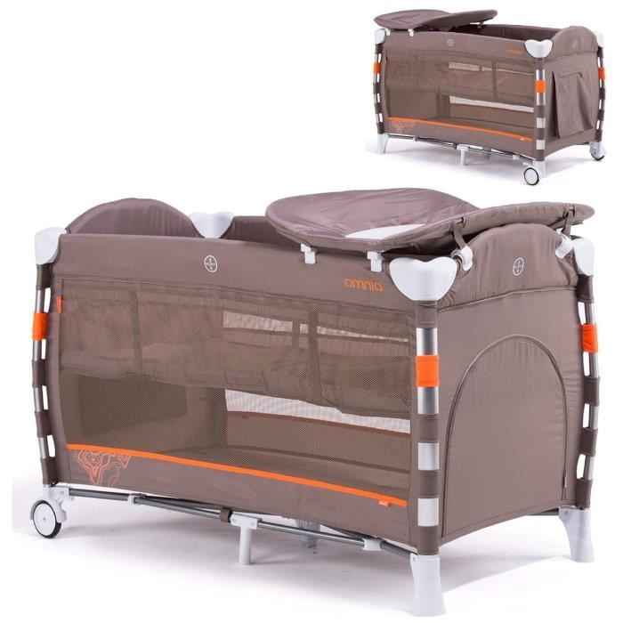 Chipolino Lit pliant Omnia lit de voyage pour bébé, matelas à langer, 2 ...