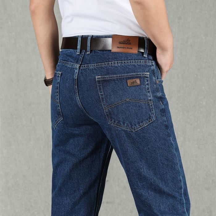 Jean Homme,Jeans Homme Regular en Coton Coupe Droite,Classique Pantalon ...
