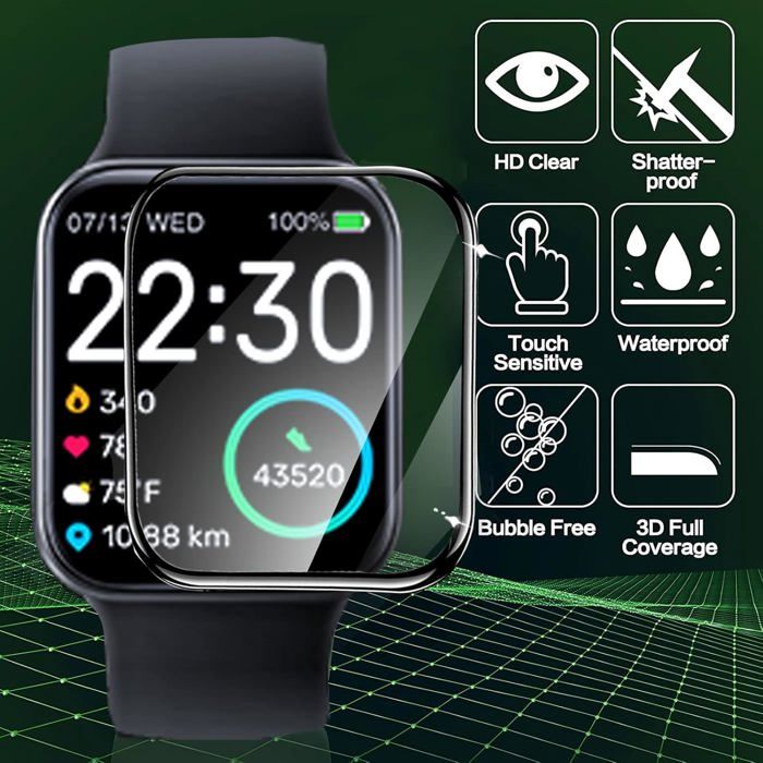 Protection d'écran pour montre intelligente - TRAHOO - Lot de 3 ...