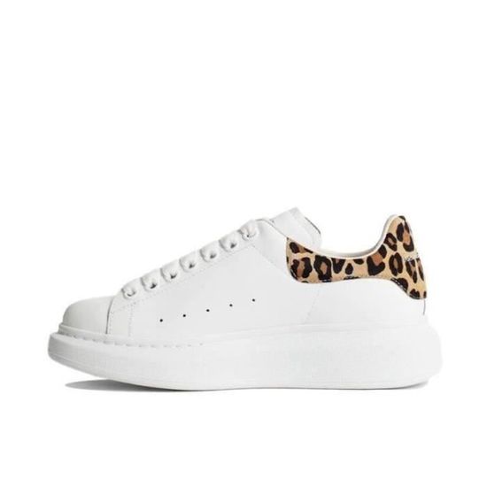 Basket Basket Alexanders Mcqueens Mc Blanche Leopard Chaussur Femme