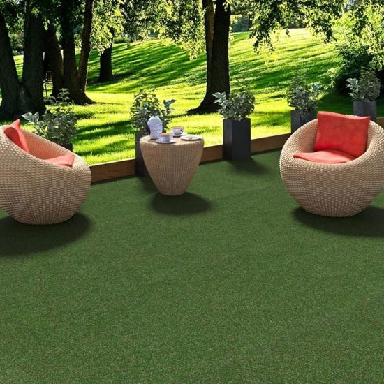 Kingston - tapis type gazon artificiel – pour jardin, terrasse, balcon - vert mélangé - 400x100 ...