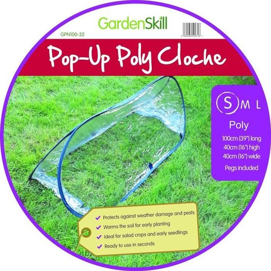 Jardin Pop up UPVC Mini serre en cloche Pack of 3 - Large - 1.5m x 0.6m ...