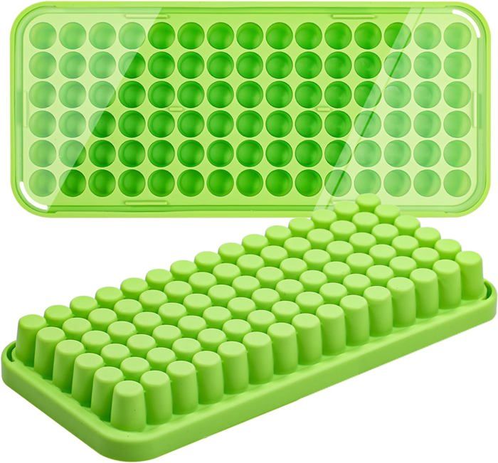 Lot de 2 mini bacs à glaçons en silicone avec couvercle - 1,2 cm - Pour ...