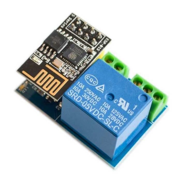 2 en 1-Module de relais WiFi sans fil ESP8266 ESP-01 5V, commutateur de télécommande de maison ...