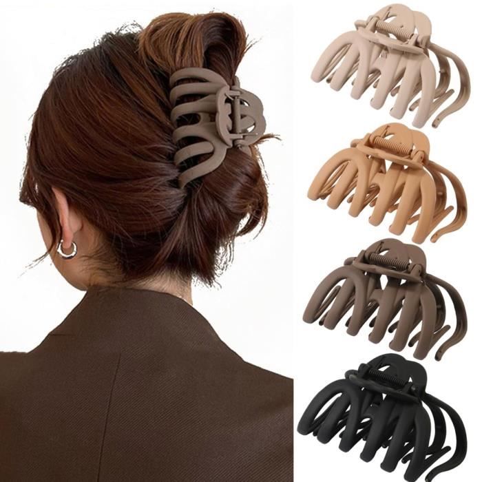 4Pcs Octopus Claw Clips Matte Hair Clips Octopus Hair Claw Clips for Women 3.8 Large Hair Claw Clips for Women Strong Grip Non slip Cdiscount Au quotidien