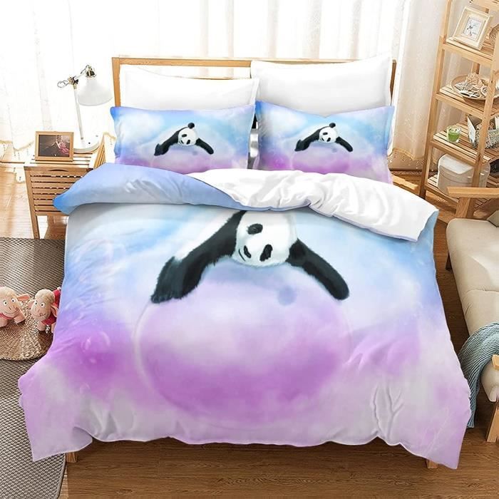 Parure de lit Panda - Housse de Couette Motif Animal Panda Mignon ...