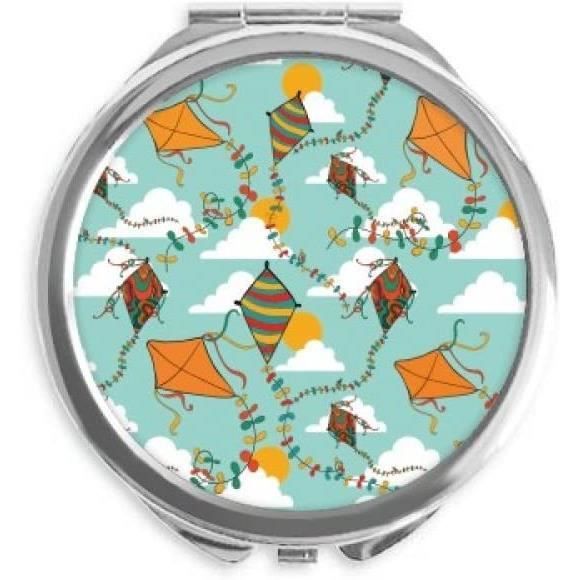 Géométrie Simple Cerf-Volant Peinte À La Main Motif Miroir Rond ...