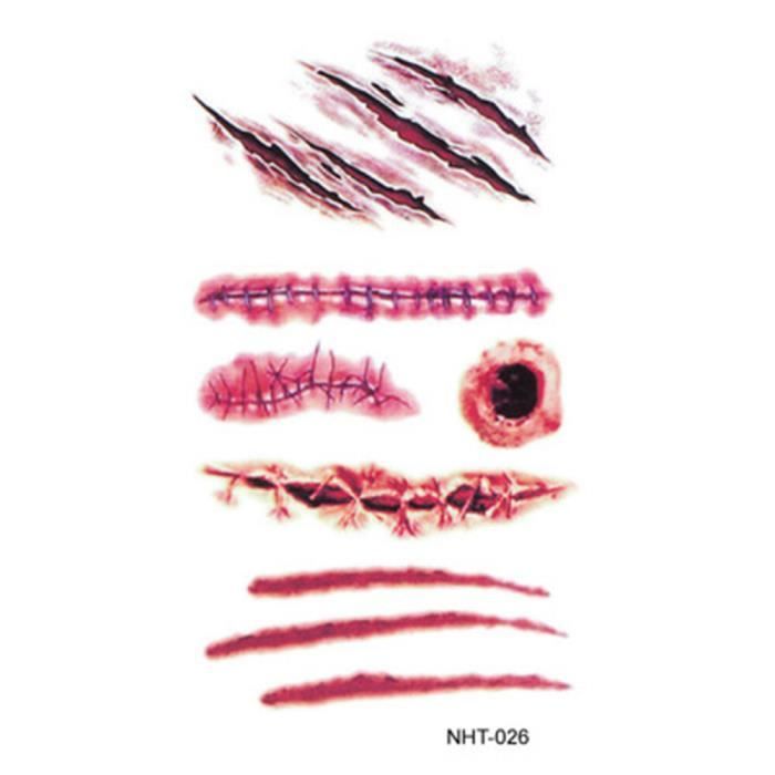Corps - Tatouage,Tatouage de cicatrices de Zombie d'halloween avec ...