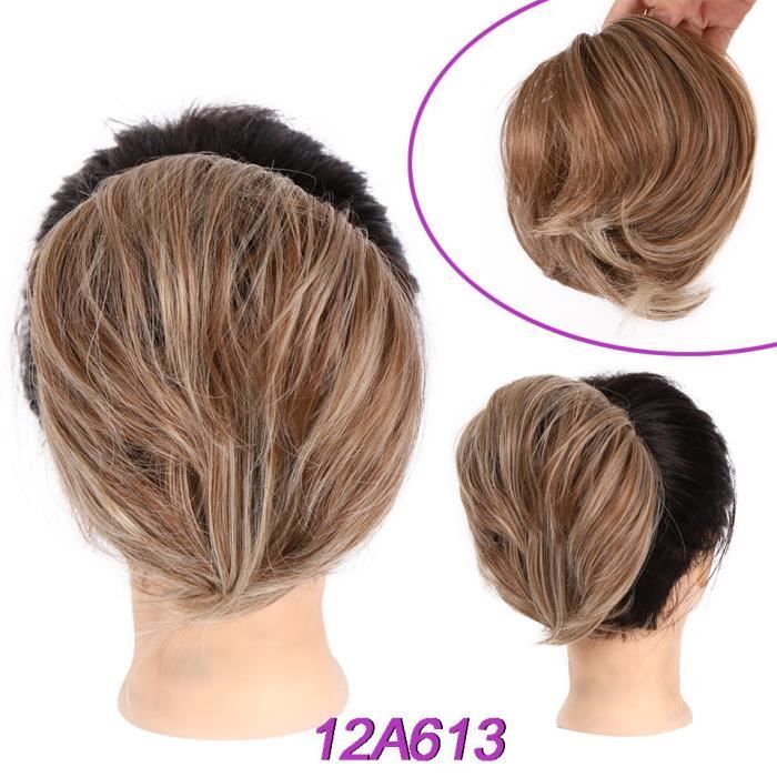 Q20-12A613--AS Chignon Synthétique, Faux Cheveux Naturels, Bande ...