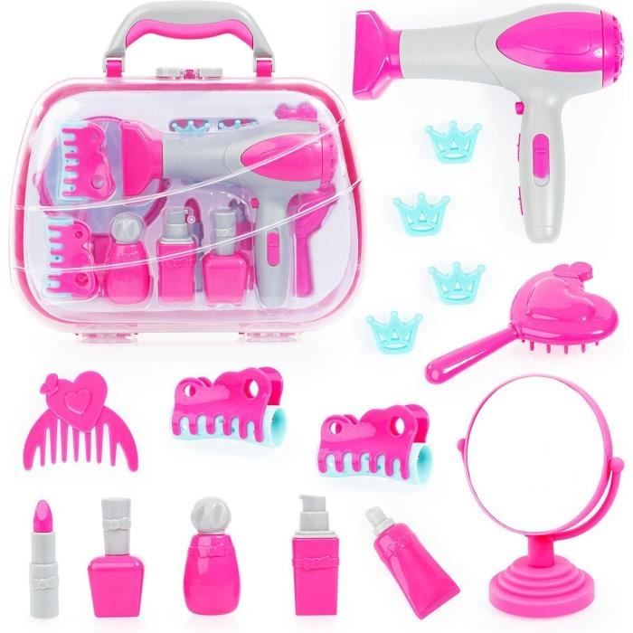 Jeu de coiffure - BAYER - Set avec sèche-cheveux - Rose - 3 ans et plus ...